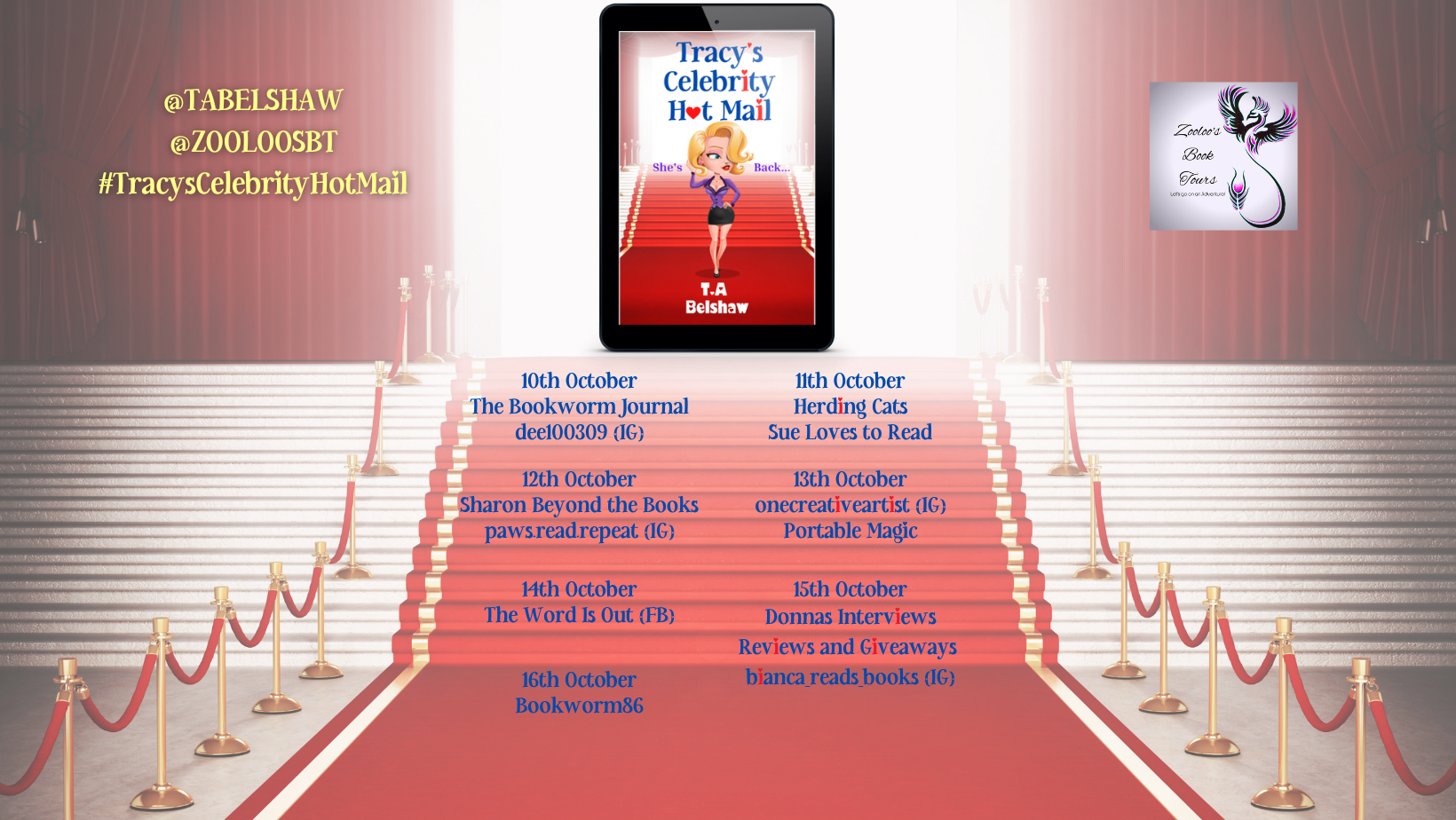Tracy’s Celebrity Hot Mail by T.A Belshaw on Tour – 10th – 16th October ...