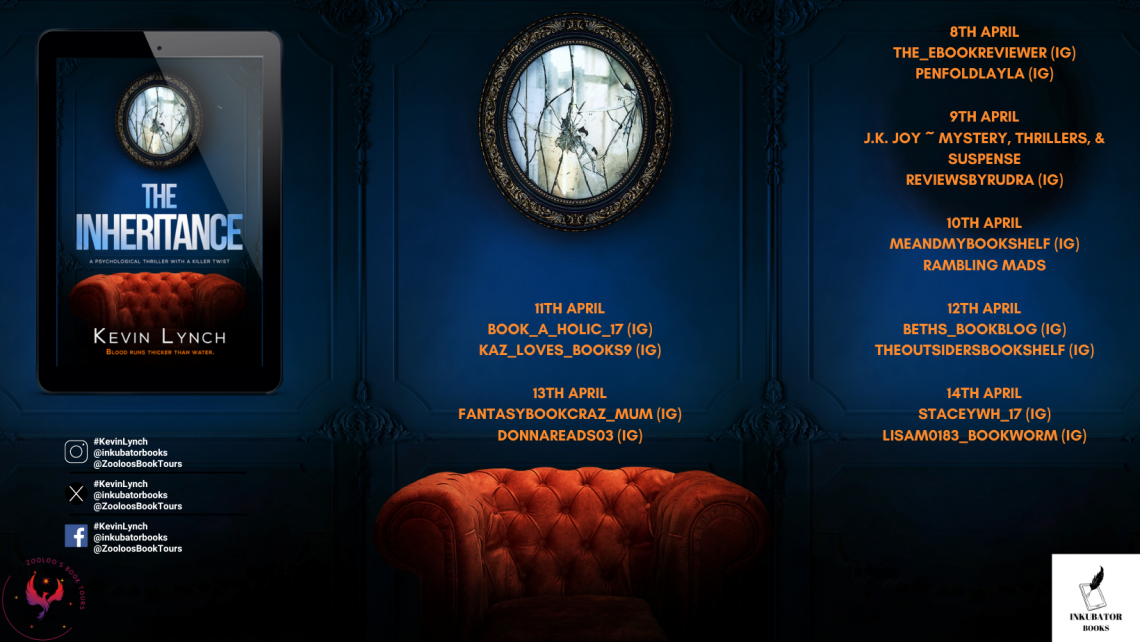 COMING SOON : The Inheritance by Kevin Lynch - Zooloo's Book Tours